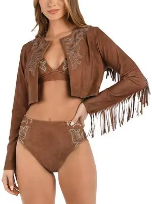 L'Agence Adeline Cover Up Bolero Cardigan - Bronze