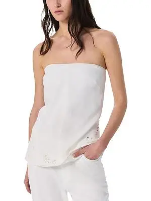 Rag & Bone Ultra Featherweight Aurora Strapless Top - White Eyelet