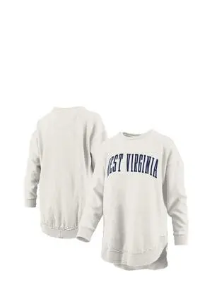 PRESSBOX West Virginia Mountaineers Melange Poncho Fleece Pullover Sweatshirt - Oatmeal