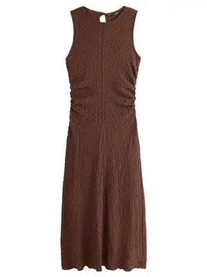 NEXT Crinkle Sleeveless Maxi Dress - Brown