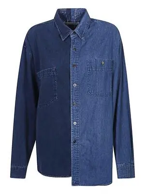 E.L.V. DENIM Denim Cotton Shirt - Blue