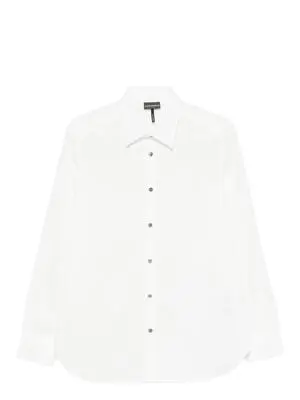 Emporio Armani Allover Logo Cotton Shirt - White