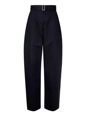 Studio Nicholson Round Leg Cotton Trousers - Blue