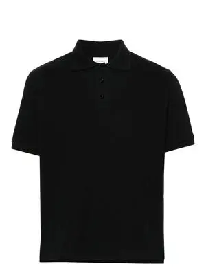 Saint Laurent Logo Cotton Polo Shirt - Black
