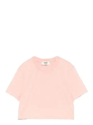 Fendi Logo Cotton T-shirt - Pink