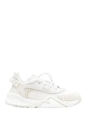 Fendi Flow Leather Sneakers - White
