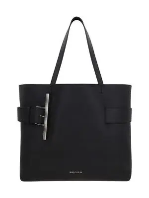 Alexander McQueen T-bar Leather Tote - Black