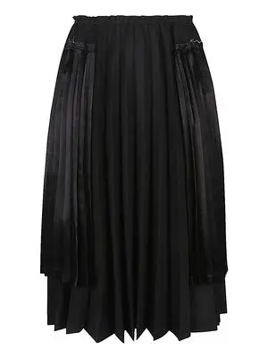 Comme Des Garçons Pleated Midi Skirt - Black