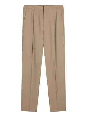 Saint Laurent Wool Carrot-fit Trousers - Beige