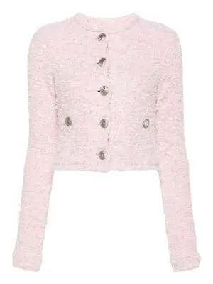 Balenciaga Bouclé Cropped Jacket - Pink