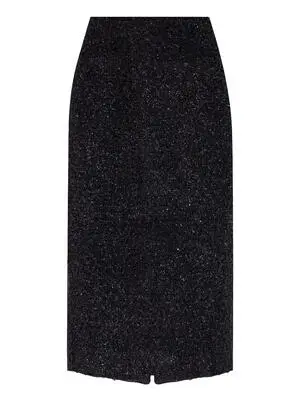 Balenciaga Tweed Midi Skirt - Black