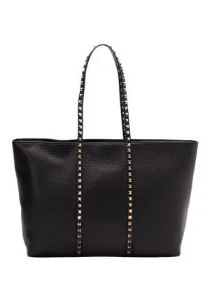 Valentino Garavani Rockstud Leather Medium Tote - Black
