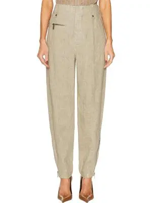 Burberry Straight Leg Trouser - Khaki & Milk
