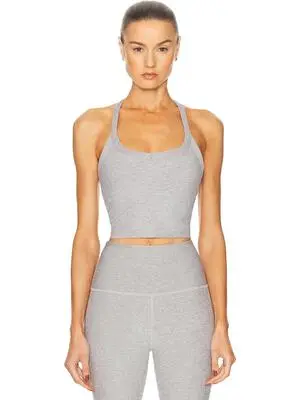 Beyond Yoga Spacedye On The Up Cropped Tank Top - Silver Mist