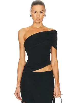 Helmut Lang One Shoulder Top - Black