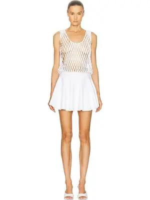 Alaïa Skater Mini Dress - Blanc