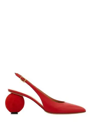 FERRAGAMO Spherical Heel Slingback Pumps - Red