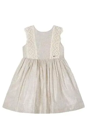 MAYORAL Linen Ornamental Sleeveless Dress - Ivory