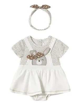 MAYORAL Knit Bunny Outfit Set - White