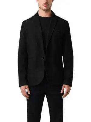 VELEZ Semi Fitted Niger Suede Blazer Black