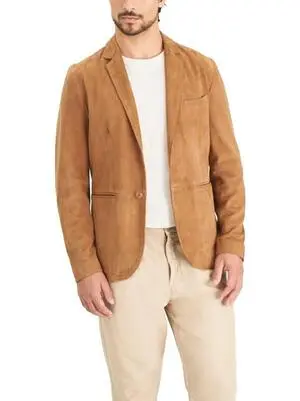 VELEZ Semi Fitted Niger Suede Blazer - Honey