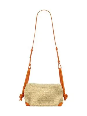 Bottega Veneta Loop Top Handle Bag - Natural  Burned Orange  & Muse Brass