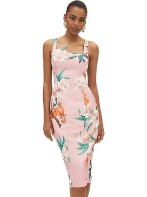 LEO LIN Larissa Printed Midi Dress - Lavish Print In Pink