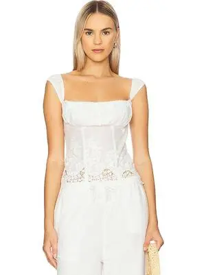 WeWoreWhat Wide Strap Ruched Cup Corset - Ivory