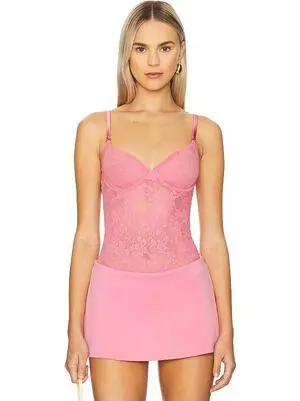 Fleur Du Mal Le Stretch Lace Bodysuit - Pink Cadillac