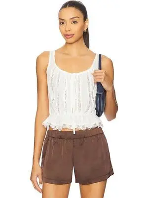Free People Alana Lace Tank - Clean Ivory