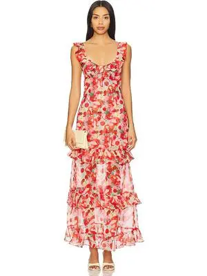 For Love & Lemons Ambrosia Maxi Dress - Red