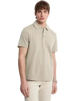 Michael Kors Stretch Cotton Polo Shirt In - Size S By Grey
