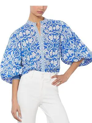 Alice + Olivia April Blouse - Blue And White