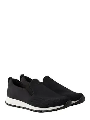 Prada Stretch Knit Slip-on Sneakers - Black