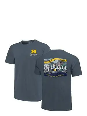 IMAGE ONE Michigan Wolverines Campus Scene Graphic T-shirt - Navy