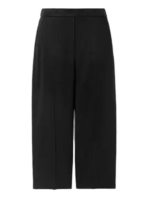 Theory Relax Cropped Linen-blend Twill Straight-leg Pants - Black