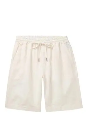 Thom Sweeney Linen Drawstring Shorts - White