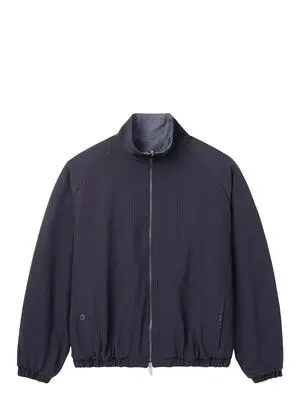 STOFFA Reversible Wool-seersucker And Poplin Bomber Jacket - Blue
