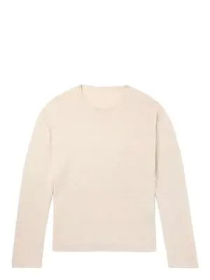 STOFFA Linen And Cotton-Blend Sweater Sand