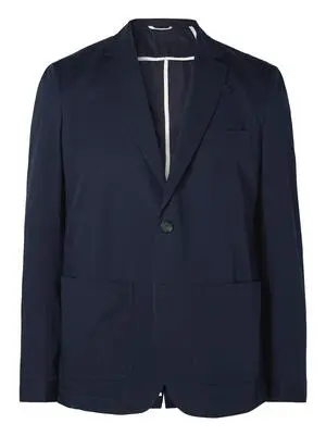 Oliver Spencer Theobald Slim-fit Unstructured Cotton Suit Jacket - Blue