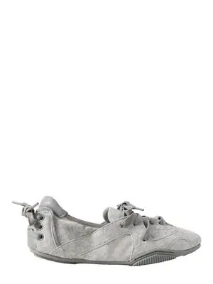 Acne Studios Leather-trimmed Suede Ballet Flats - Gray