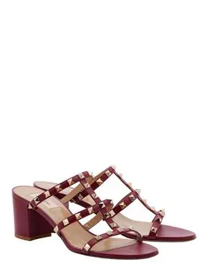 Valentino Garavani Rockstud 70 Studded Leather Sandals - Brown