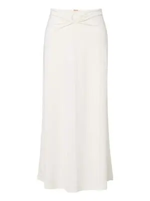Johanna Ortiz Gathered Midi Skirt - White