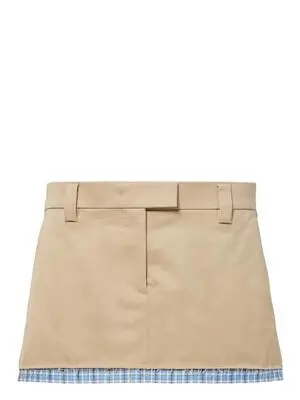 Miu Miu Cotton Miniskirt - Beige