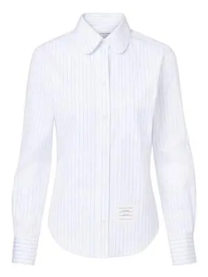 Thom Browne Pinstripe Cotton Poplin Shirt - Blue