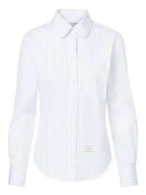 Thom Browne Pinstripe Cotton Poplin Shirt - Blue