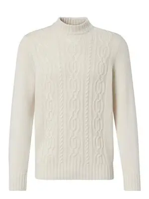 Brunello Cucinelli Cable-knit Cashmere Sweater - White