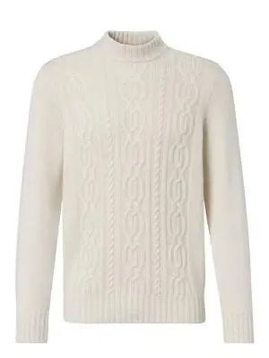 Brunello Cucinelli Cable-knit Cashmere Sweater - White