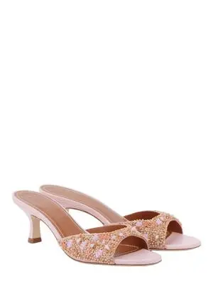 Staud Brigitte Beaded Mules - Pink