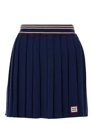 Miu Miu Wool And Cashmere Miniskirt - Blue